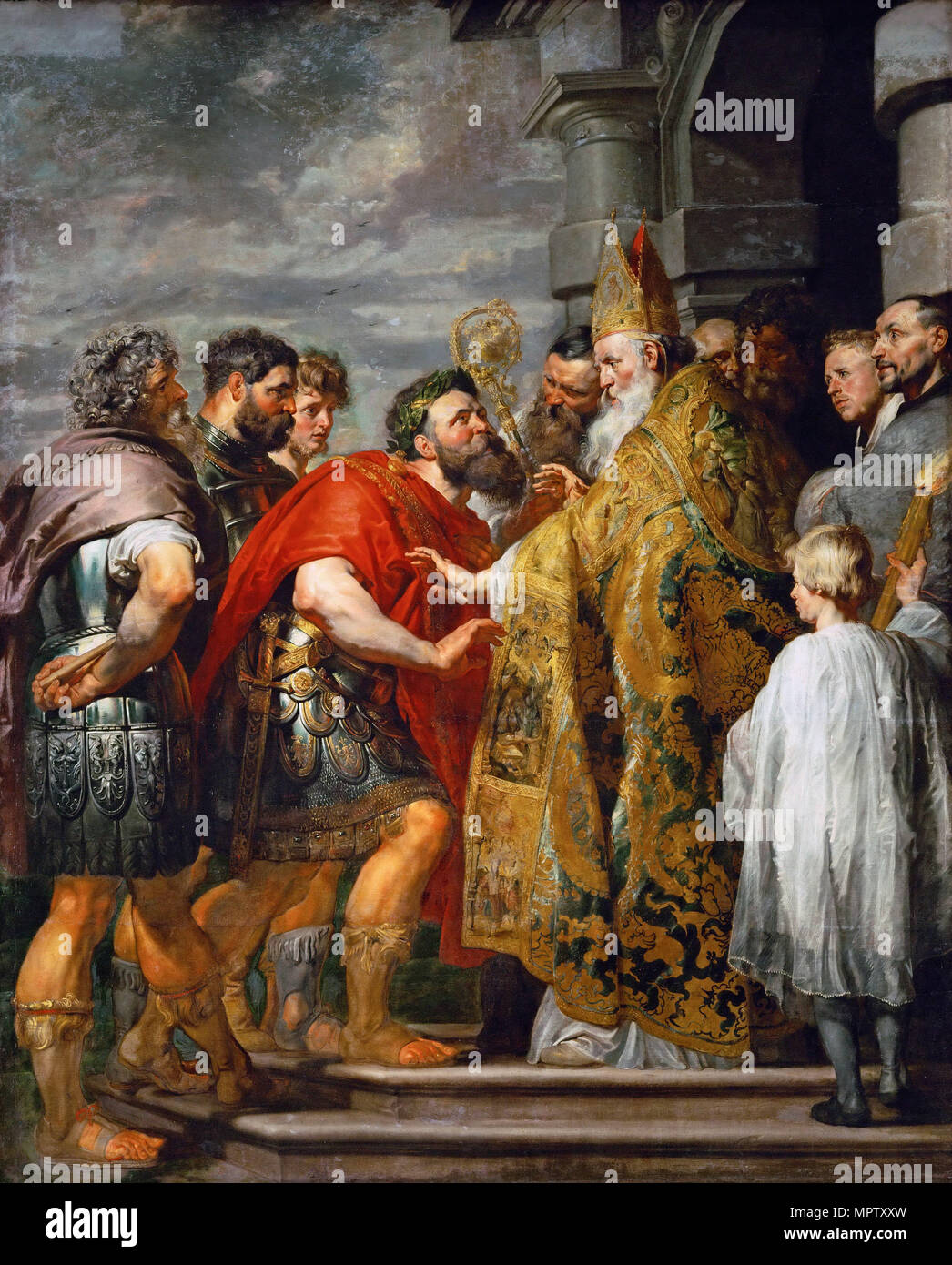 Saint Ambrose and Emperor Theodosius I Stock Photo - Alamy