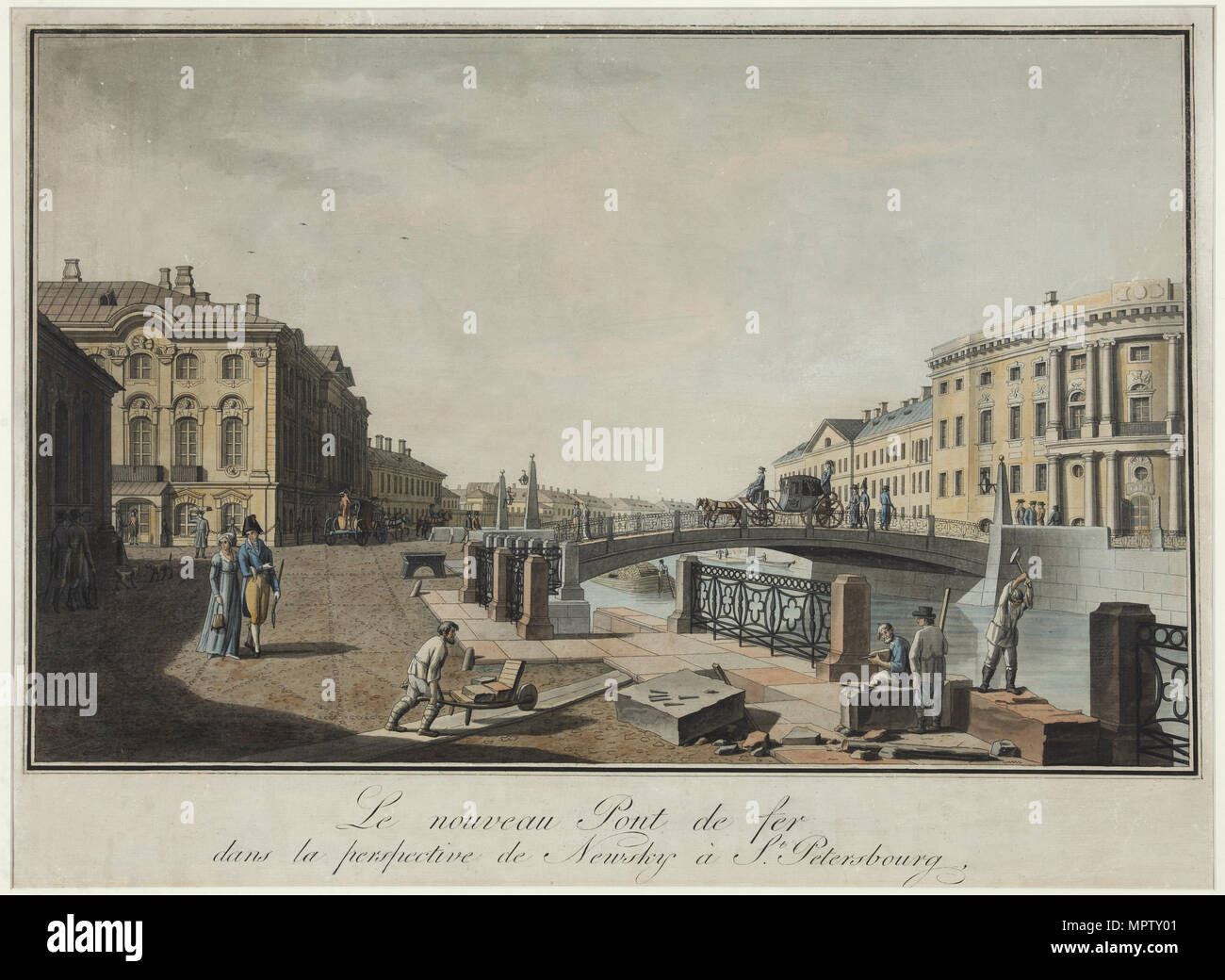 View of the Green Bridge in Saint Petersburg Stock Photo - Alamy