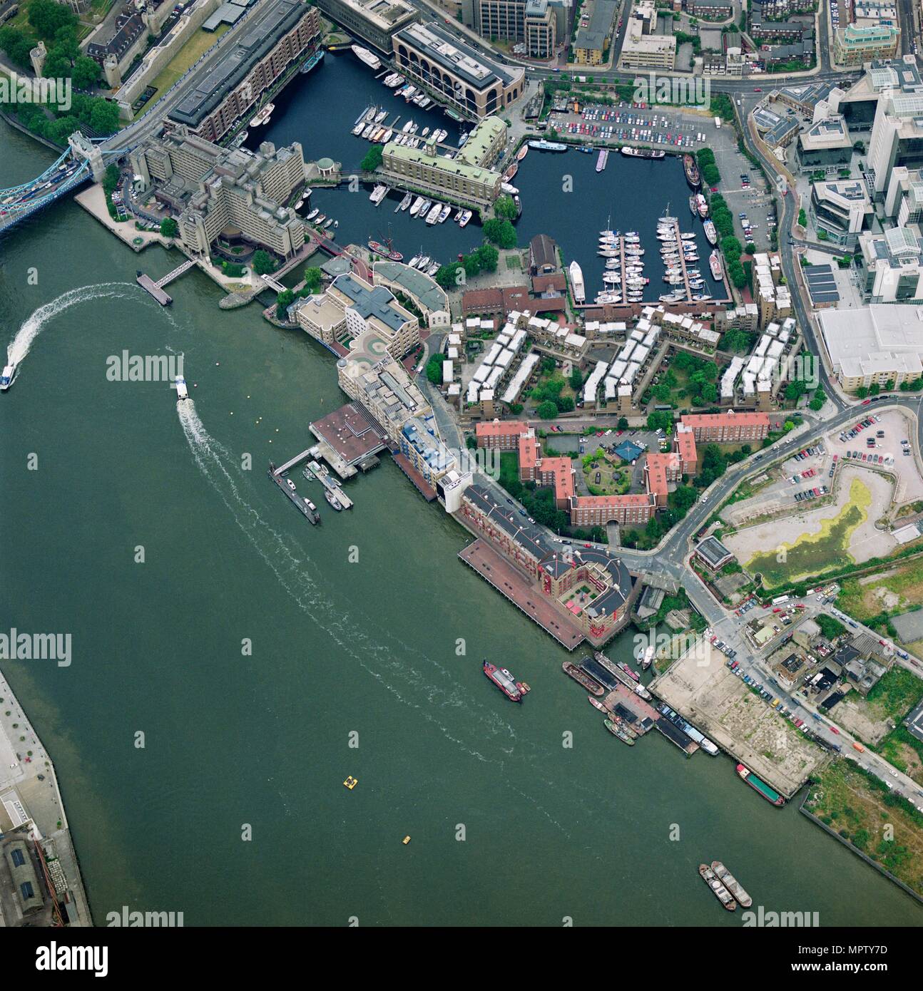 St Katharine Docks, Wapping, London, 1993. Artist: Aerofilms Stock ...