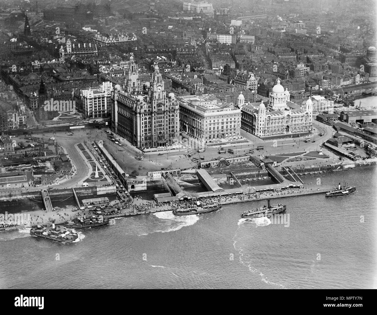 George's Landing Stage and the Three Graces, Liverpool, Merseyside ...