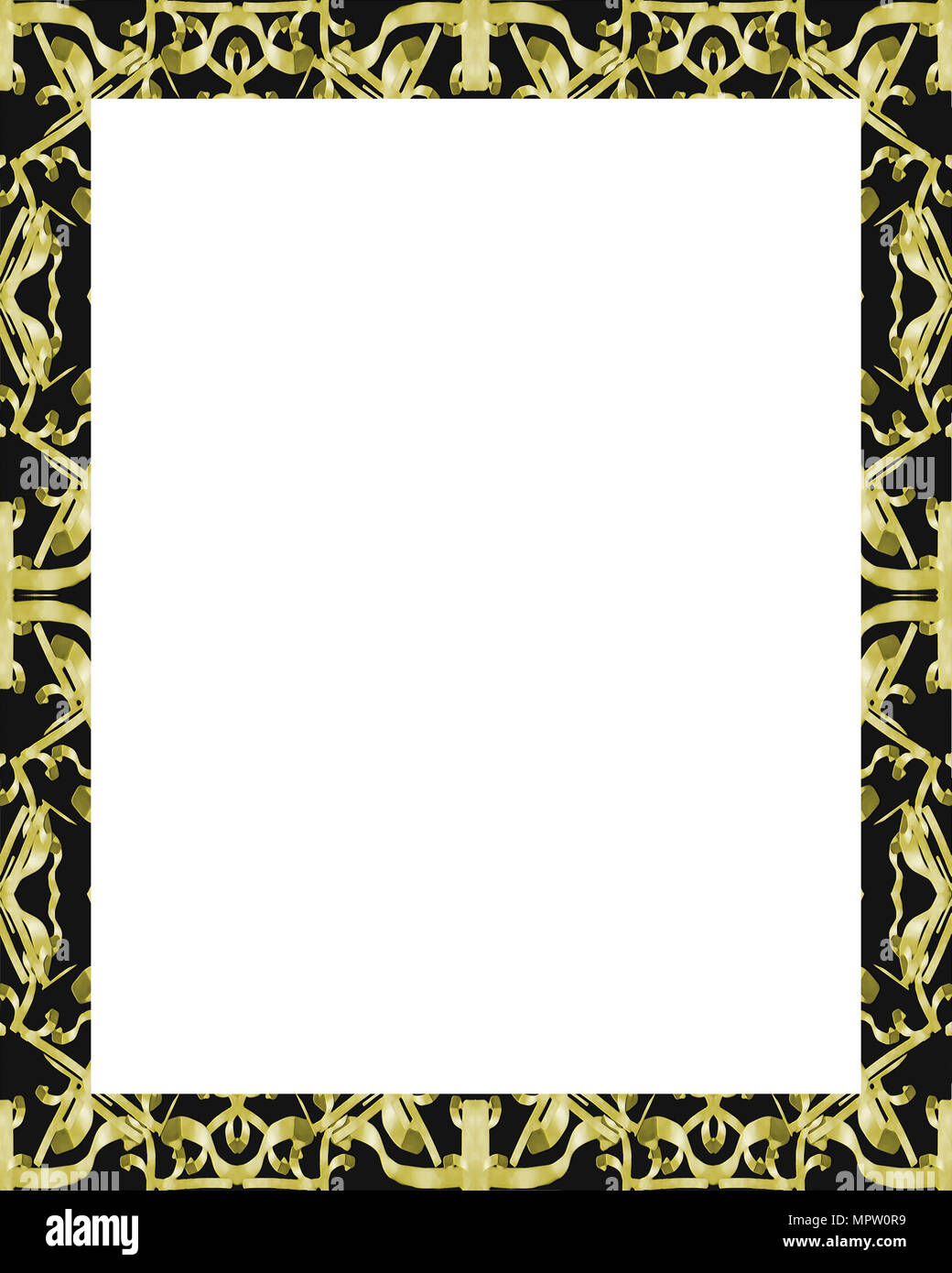White frame background with decorated design borders Stock Photo - Alamy