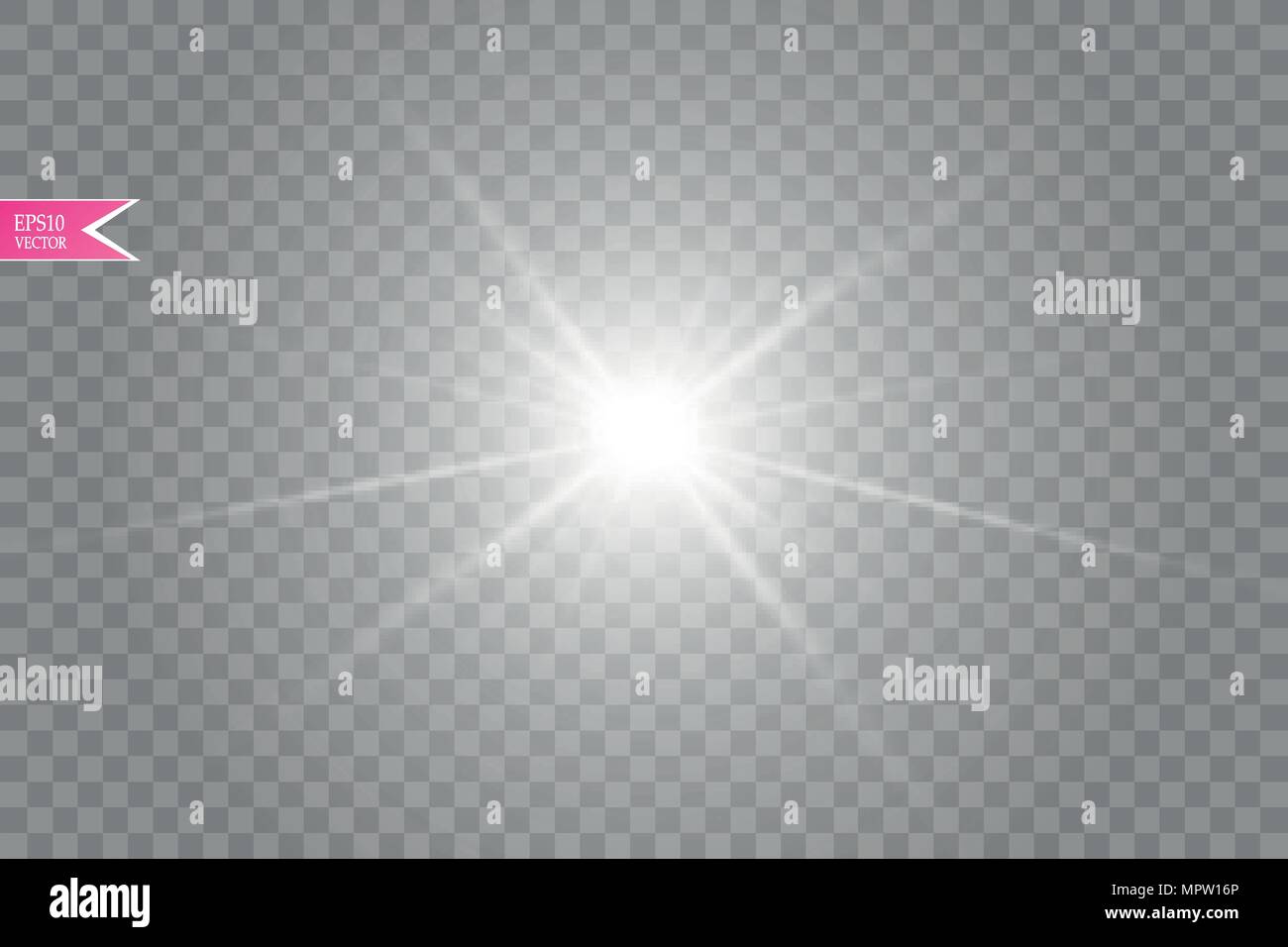 Lens flare effect isolated on transparent background. Golden glow ...