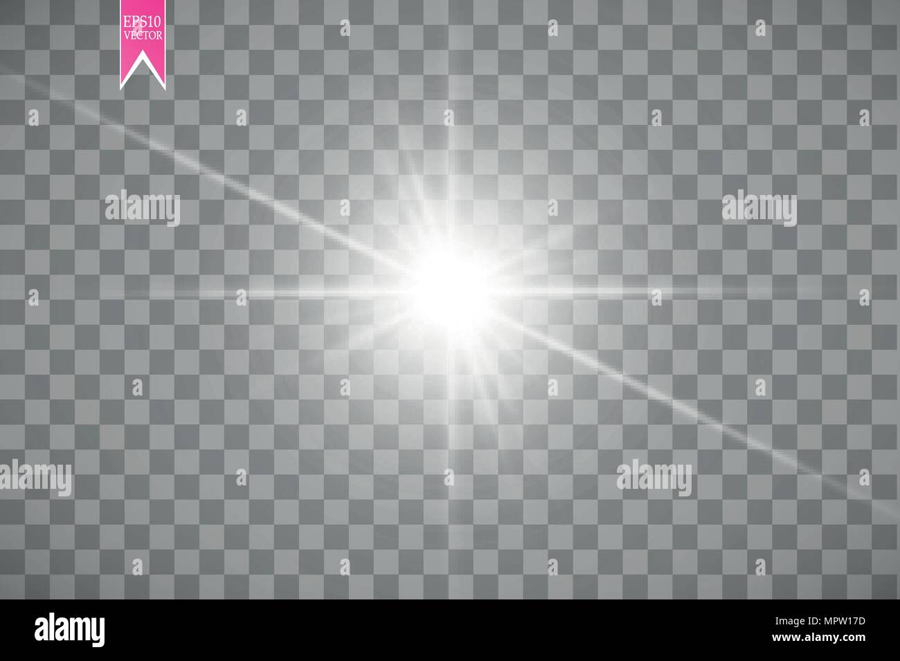 Lens flare effect isolated on transparent background. Golden glow ...