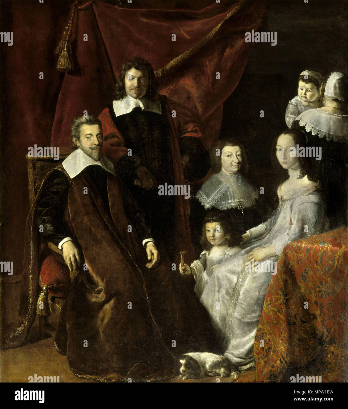 Portrait of the Family of Habert de Montmor, Mid of 17th cen Stock ...
