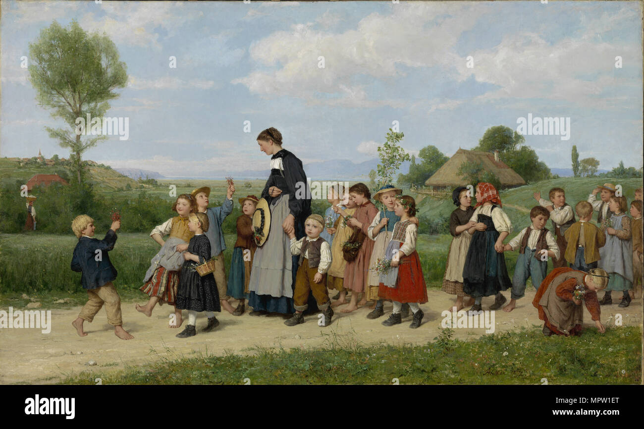 The Sunday School Walk, 1872 Stock Photo - Alamy