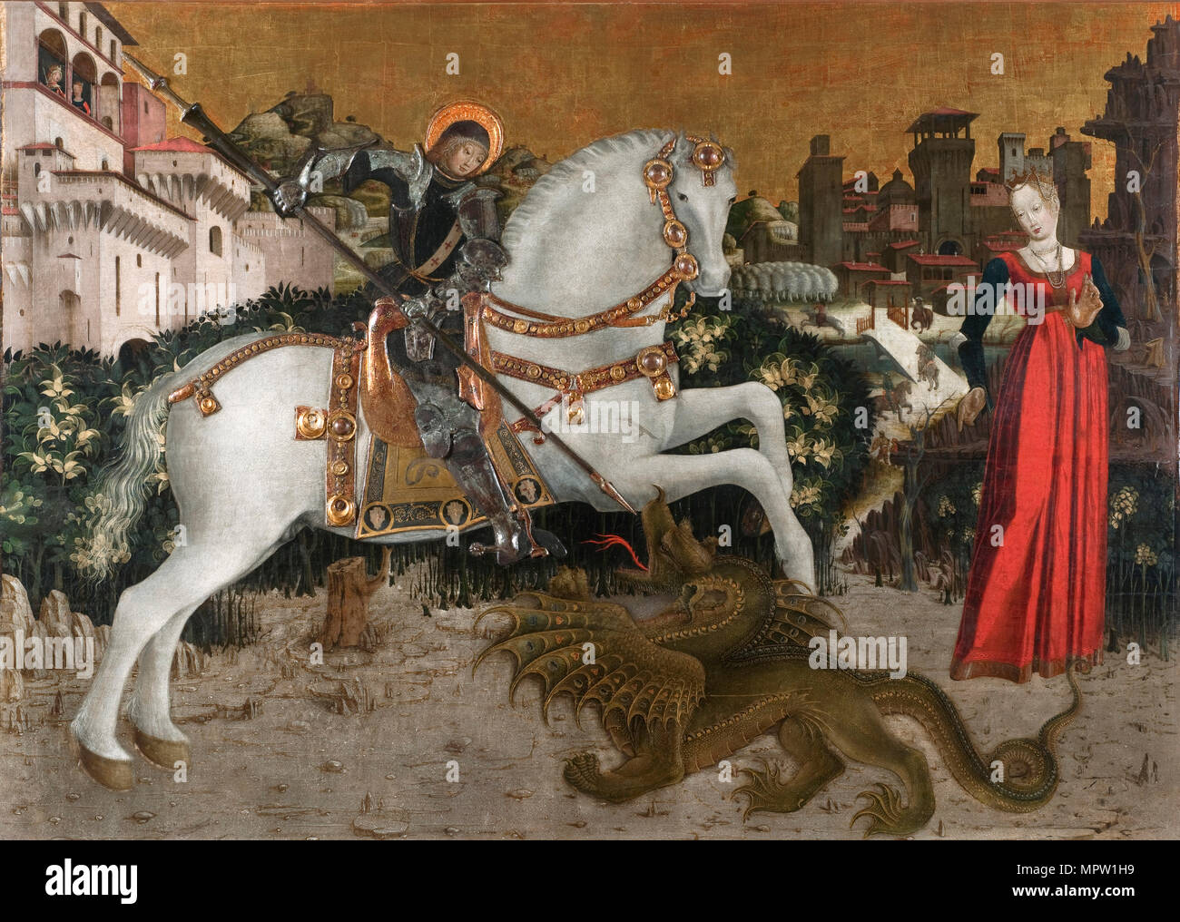 Knight killing dragon hi-res stock photography and images - Alamy