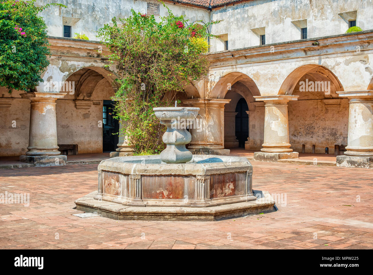 Courtyard of Capuchins Monastery in Antigua de Guatemala, Guatemala ...