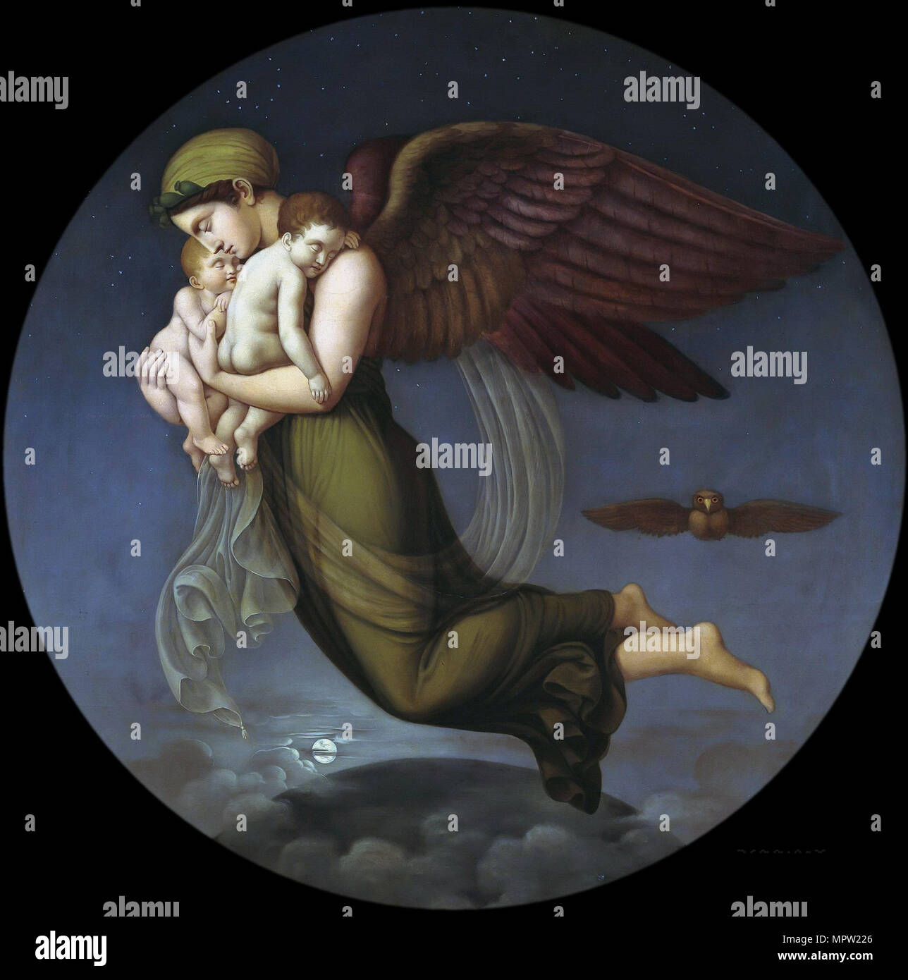 Night with her children death and sleep, 1822 Stock Photo - Alamy