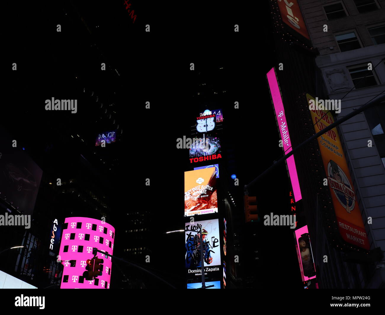 Night at Time Square, filled with lights everywhere Stock Photo - Alamy