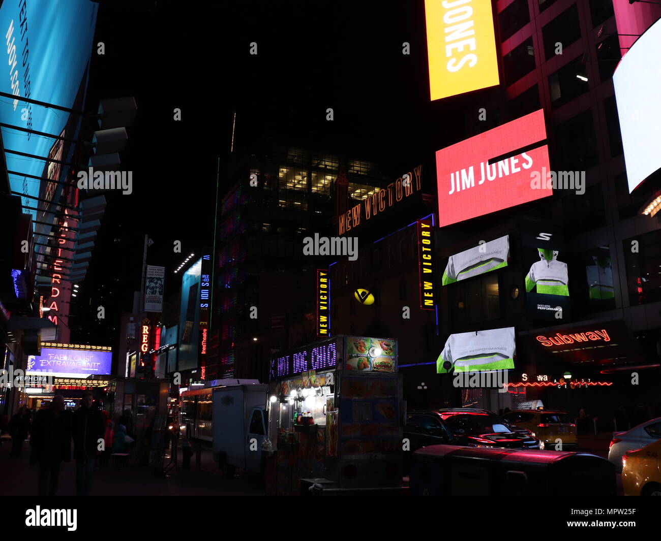 Night at Time Square, filled with lights everywhere Stock Photo - Alamy
