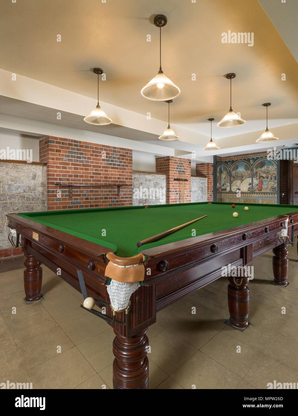 Billiard Room in the basement, Eltham Palace, Greenwich, London, c2015 ...
