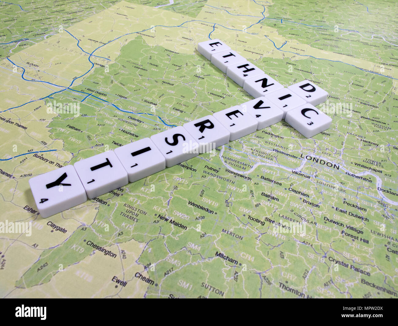 representation of ethnic diversity in society with London map ...