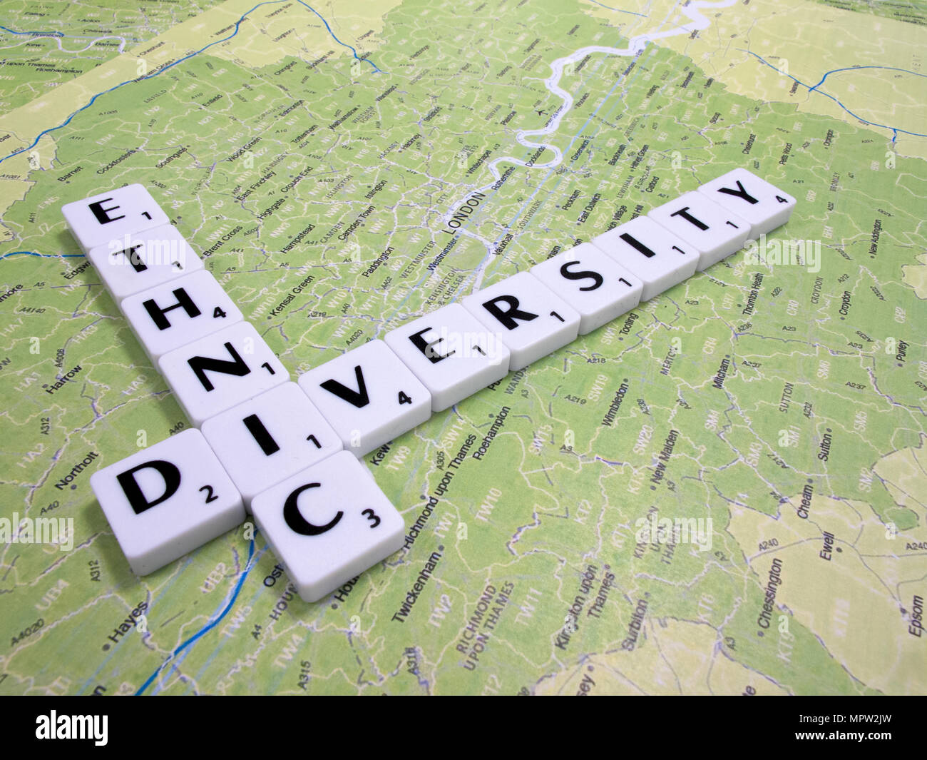 representation of ethnic diversity in society with London map ...