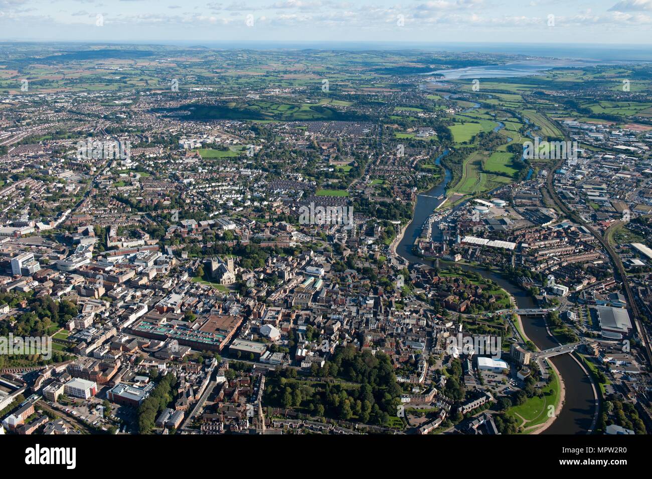 Devon exeter aerial view hi-res stock photography and images - Alamy