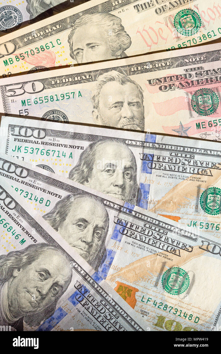 US dollar banknote collection Stock Photo - Alamy