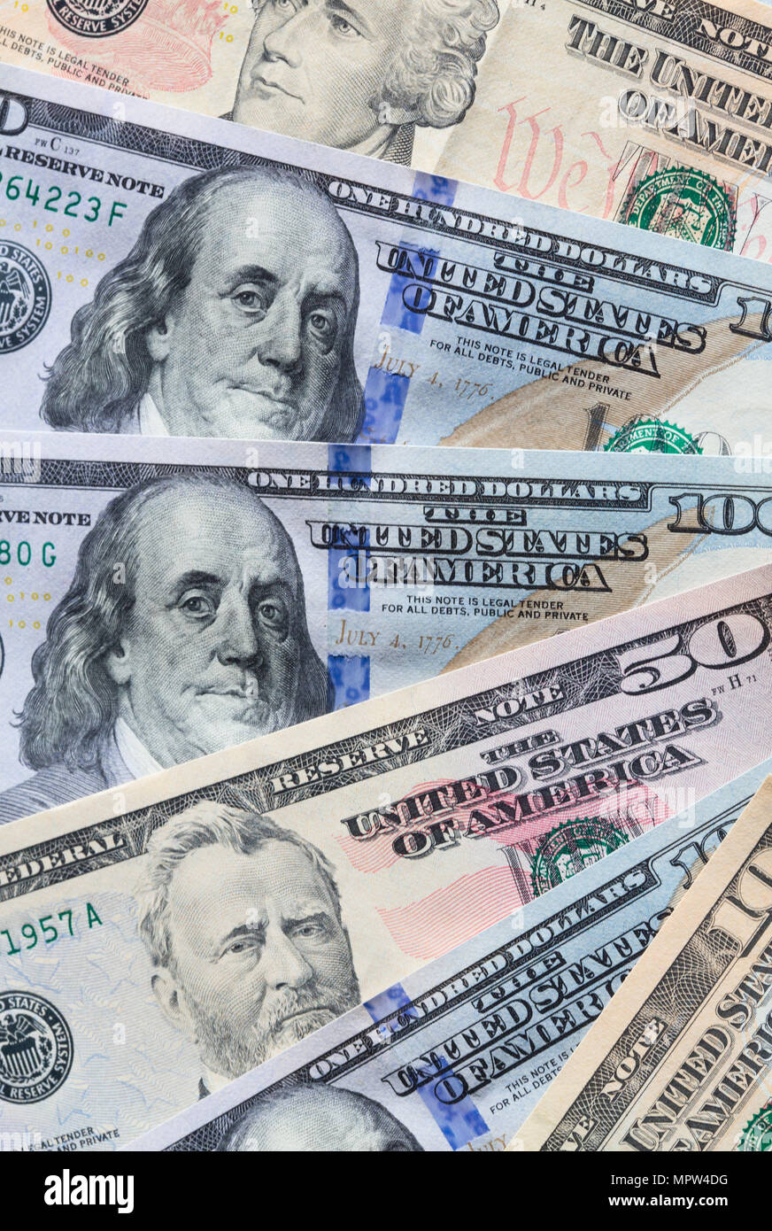 US dollar banknote collection Stock Photo - Alamy