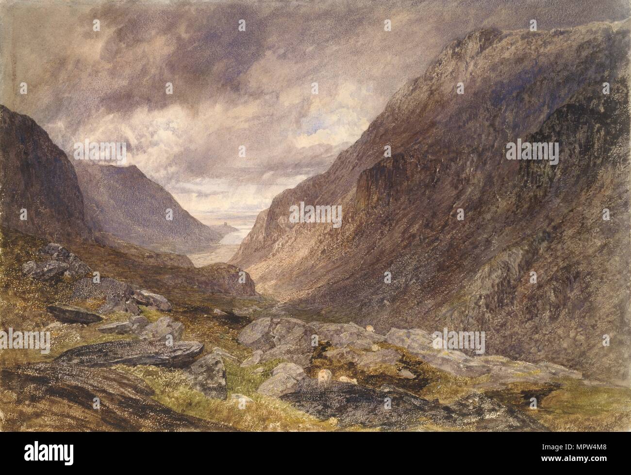 Pass of Llanberis, c1853. Artist: Alfred William Hunt Stock Photo - Alamy
