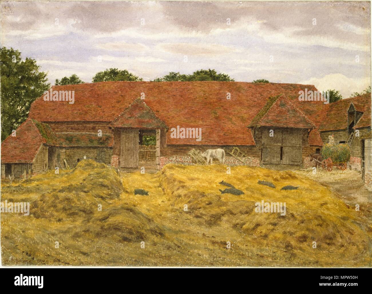 Red Barn at Whitchurch, 1868. Artist: George Price Boyce Stock Photo ...
