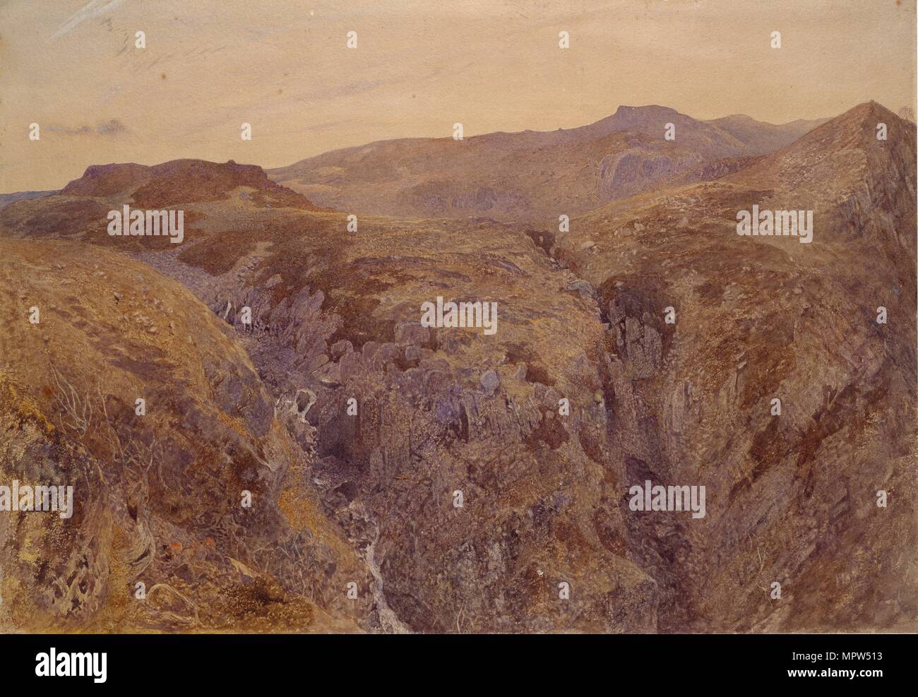 Welsh Landscape, 1858. Artist: Alfred William Hunt Stock Photo - Alamy