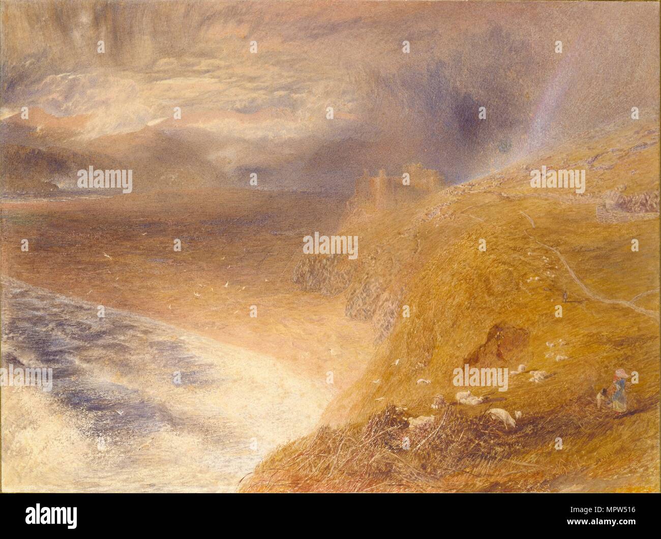 Harlech Castle, 1857. Artist: Alfred William Hunt Stock Photo - Alamy