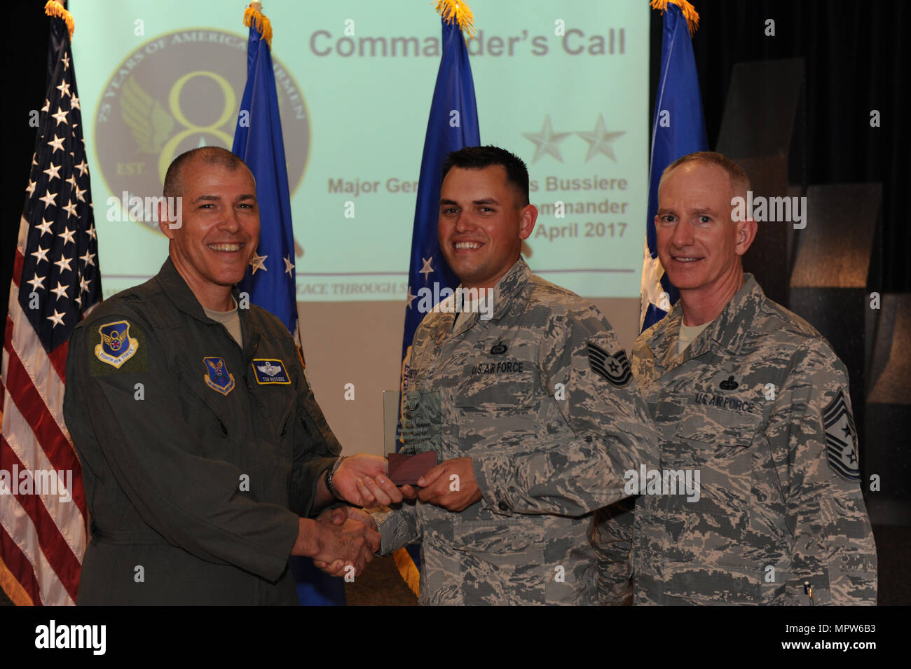 U.S. Air Force Maj. Gen. Thomas Bussiere, Eighth Air Force commander ...