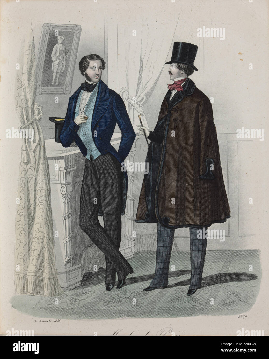 Gentlemen's Fashion 1846, 1846 Stock Photo - Alamy