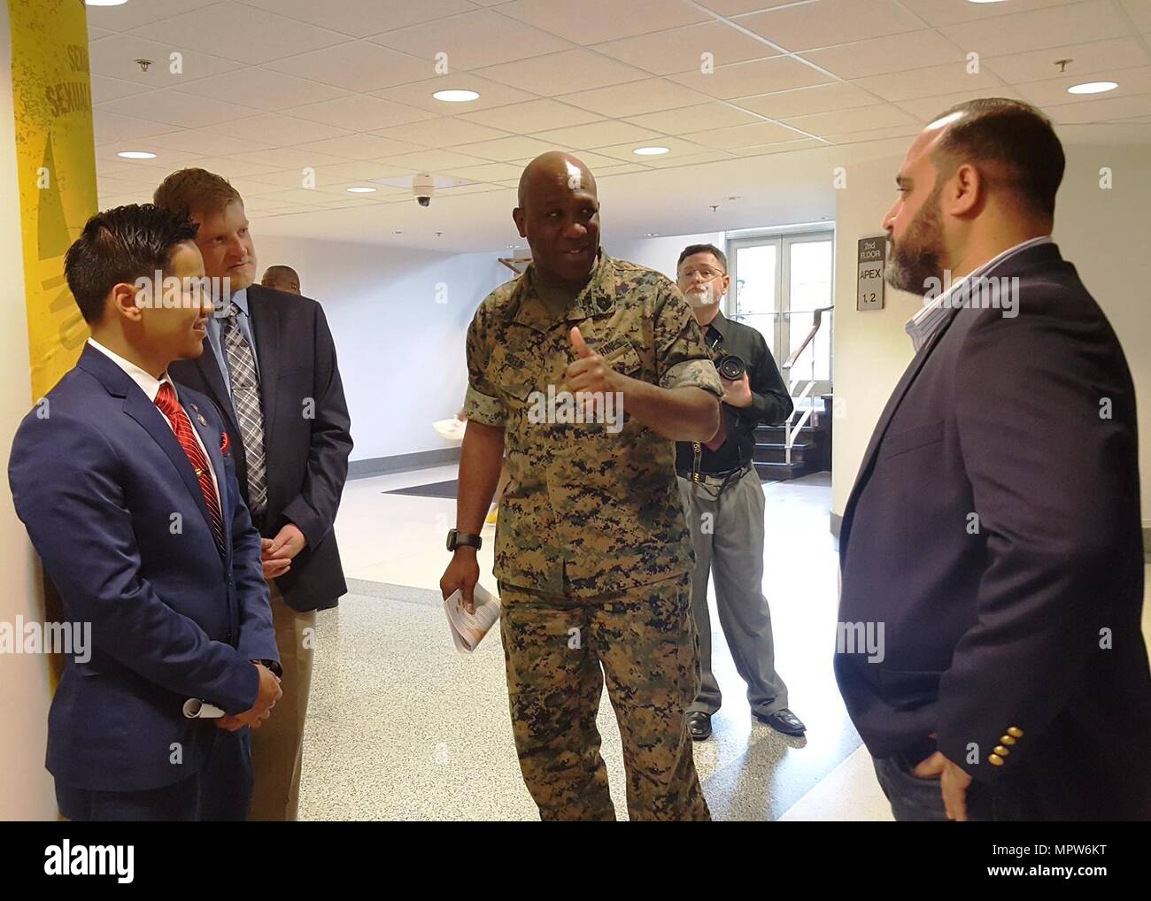 Retired Marines Staff Sgt. Adel Abudayeh (right), Sgt. Richard Ung and Christopher Greenleaf ...