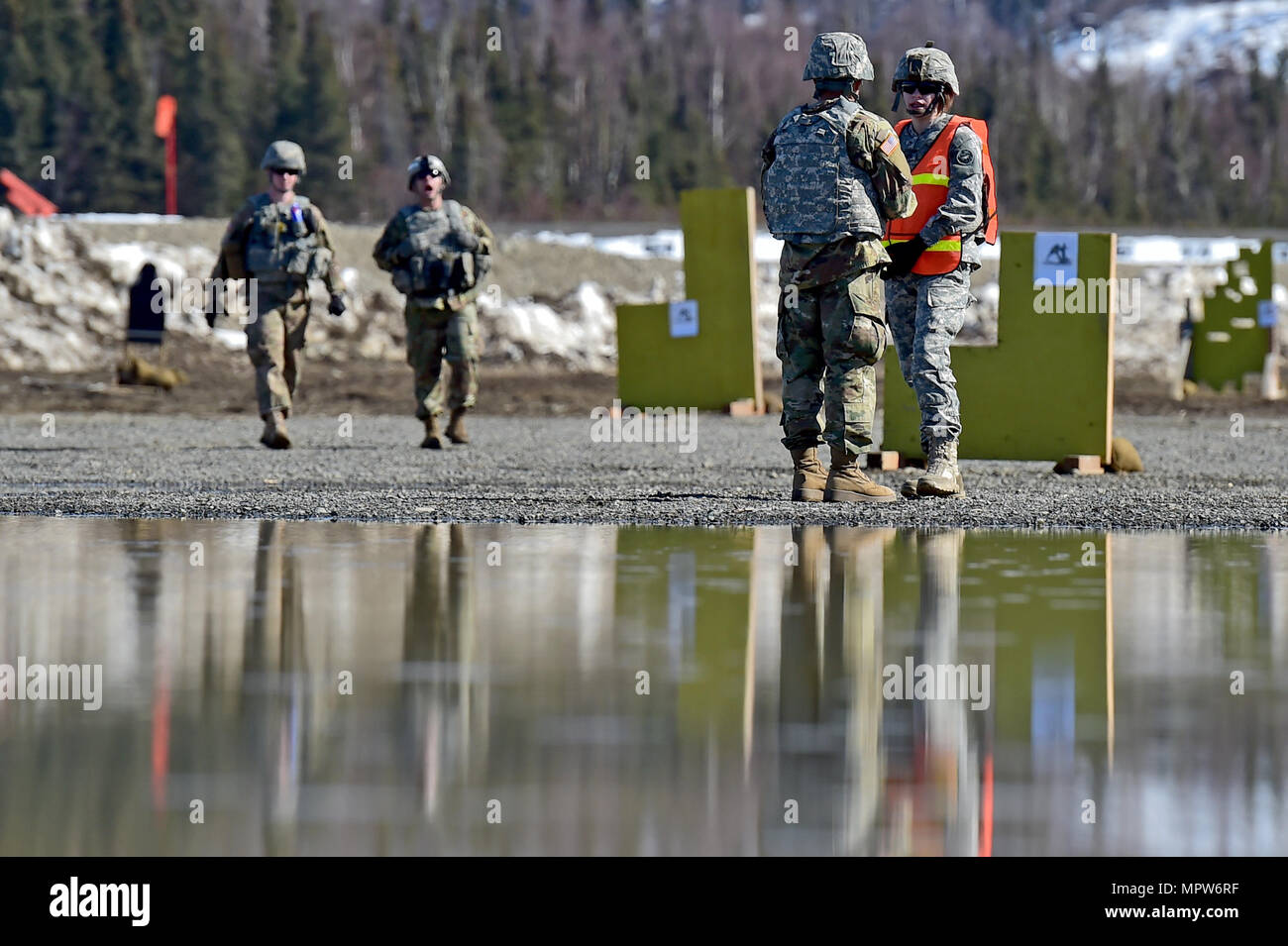 Range safety officers assigned to the 95th Chemical Company, “Arctic ...