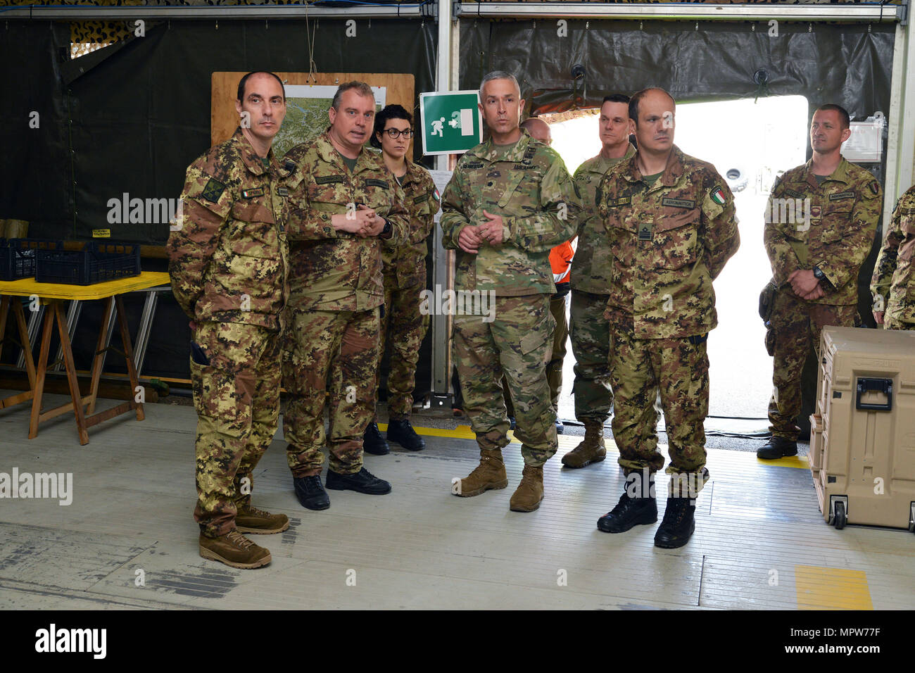 Italian Air Force Air Liaison Officer Lt. Col. Alfredo La Marca shows ...