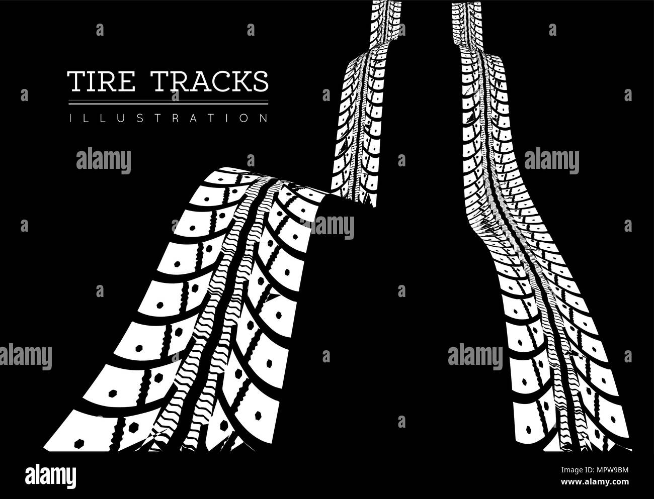 Tire tracks vector illustration Stock Vector Image & Art - Alamy