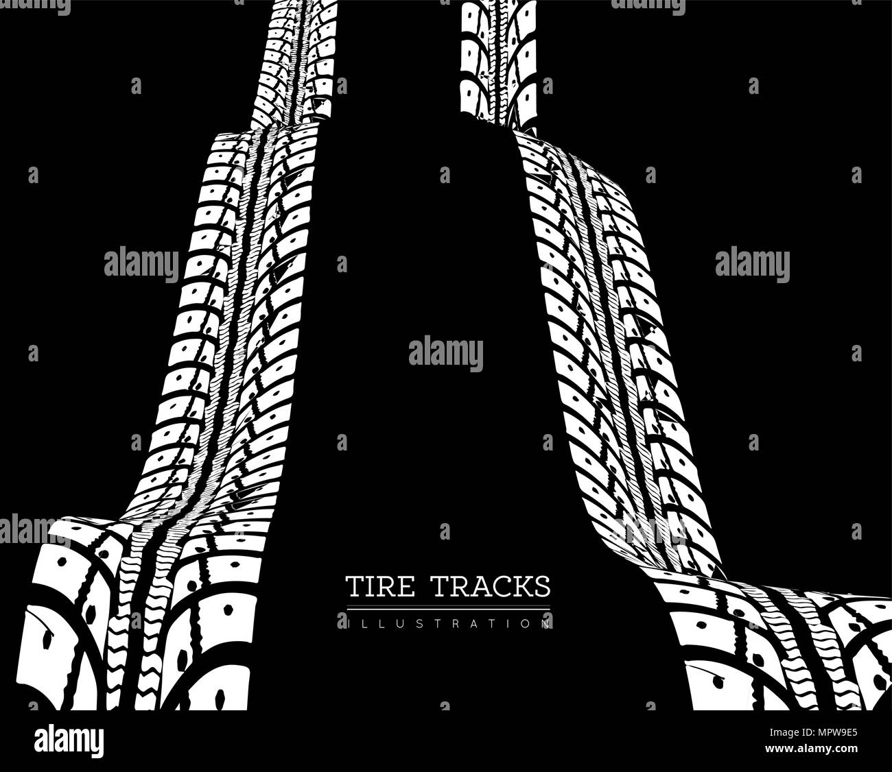 Wheel tracks vector tractor Black and White Stock Photos & Images - Alamy