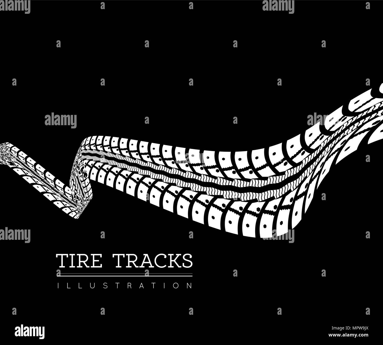 Wheel tracks vector tractor Black and White Stock Photos & Images - Alamy