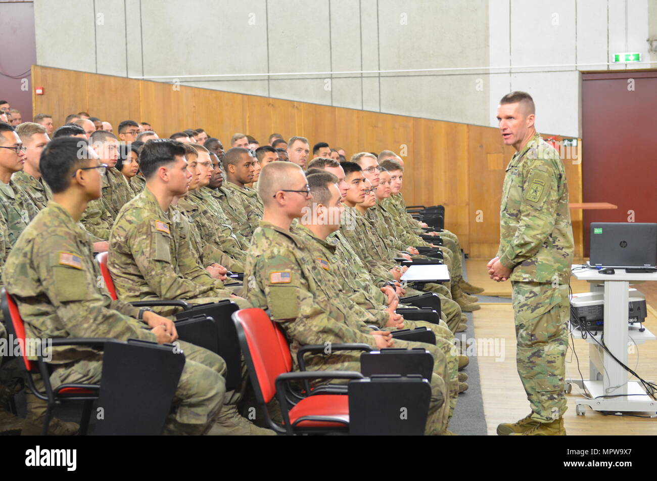 ADAZI, Latvia — Sergeant Major of the Army Daniel A. Dailey speaks with ...