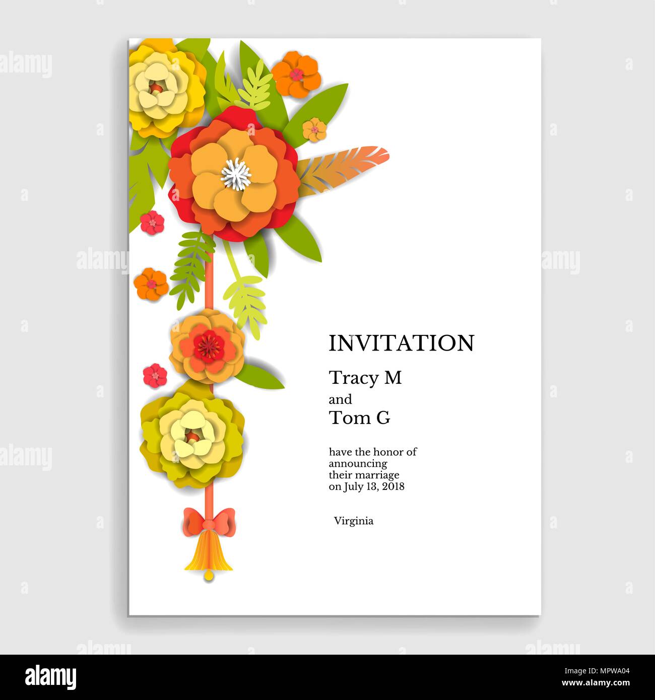 Floral invitation card Stock Vector Image & Art - Alamy