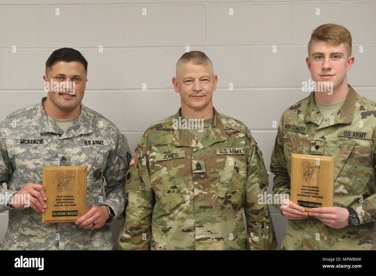 Staff Sgt. Nathan McKenzie and Spc. Tyson Montgomery pose with the Ohio ...