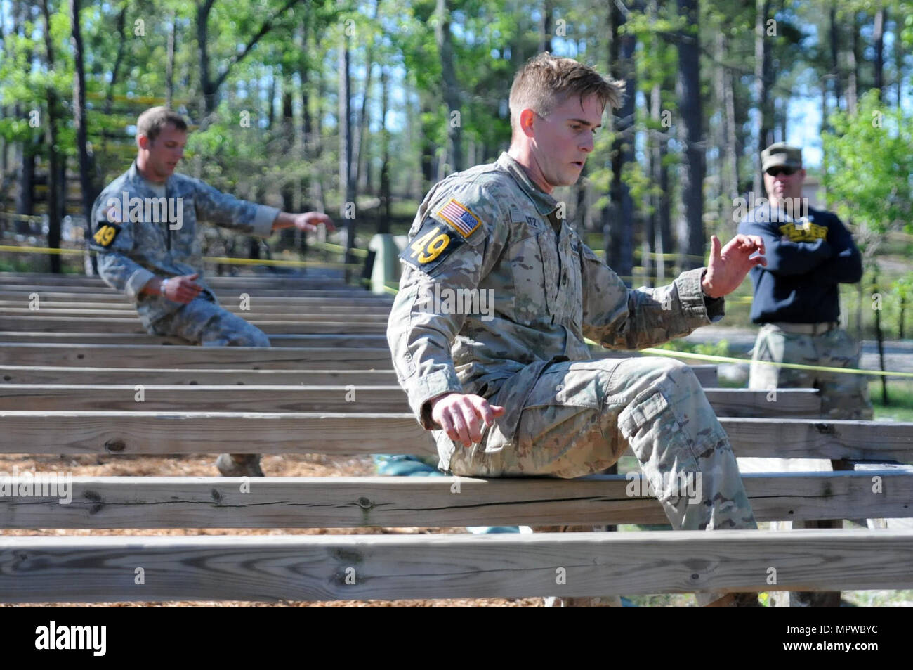 Staff Sgt. Luke Katz goes over one of the many obstacles of the Darby ...