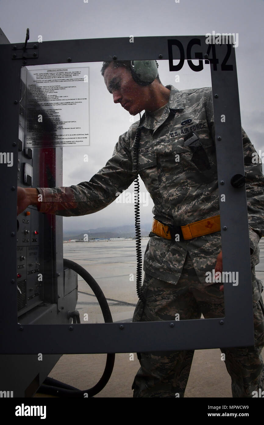 U.S. Air National Guard member Senior Airman Santos Casaus from the ...