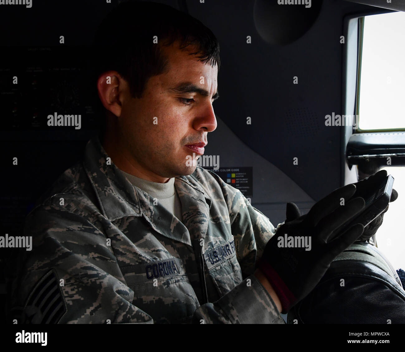 U.S. Air National Guard member Tech. Sgt. Miguel Corona from the 146th ...