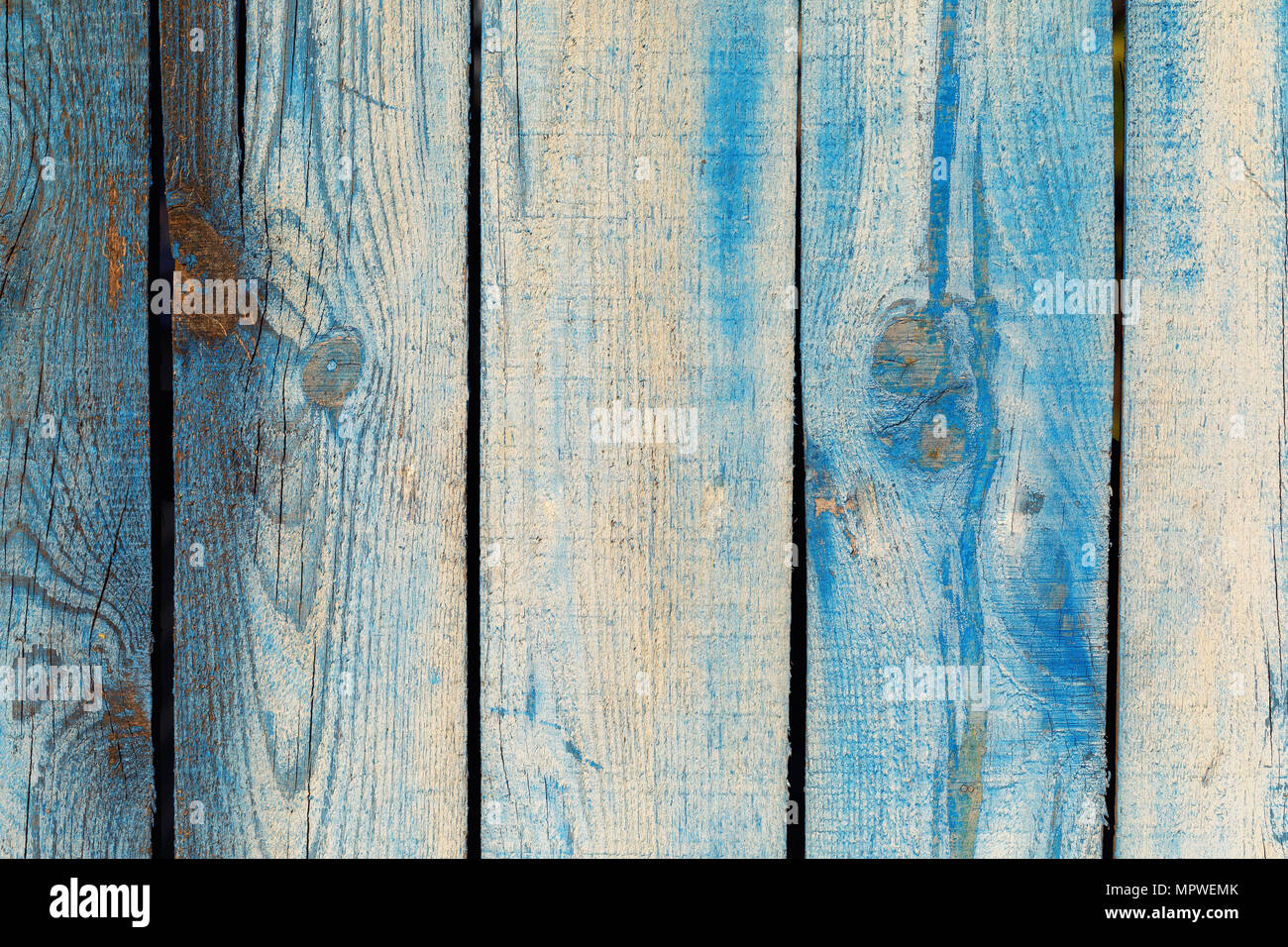 Texture of an old painted blue fence made of wood Stock Photo - Alamy