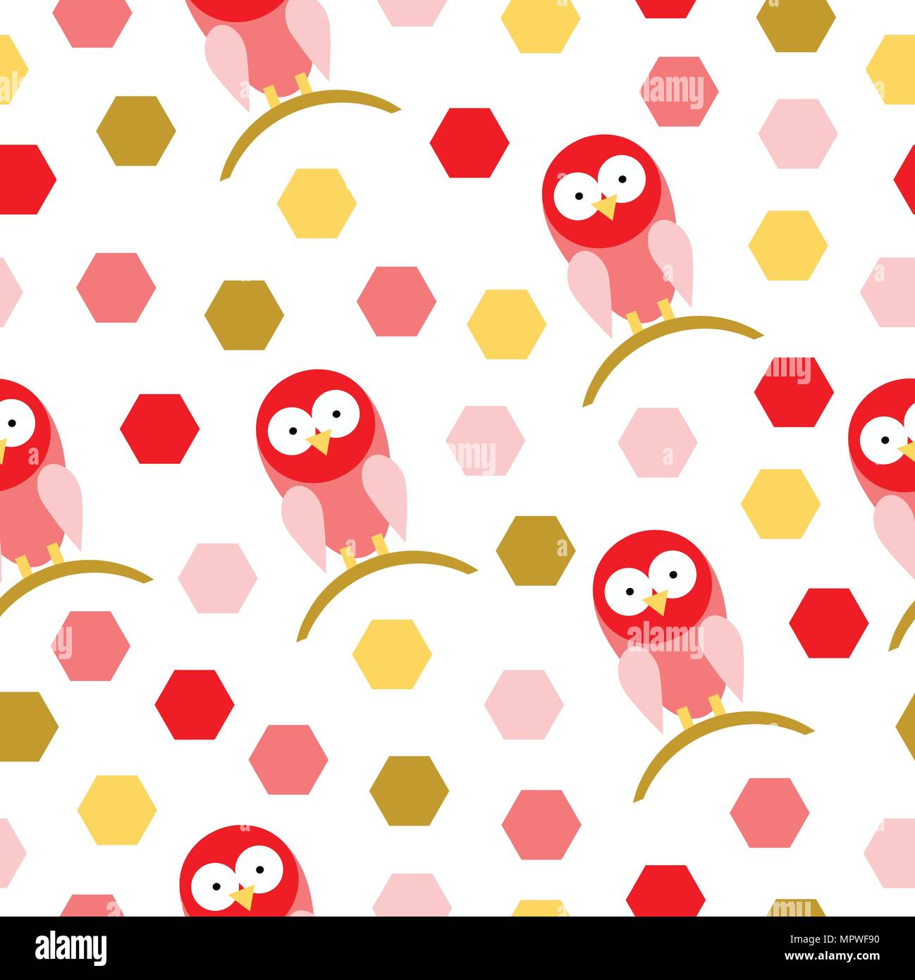seamless pattern vector with red birds cartoon Stock Vector Image & Art ...