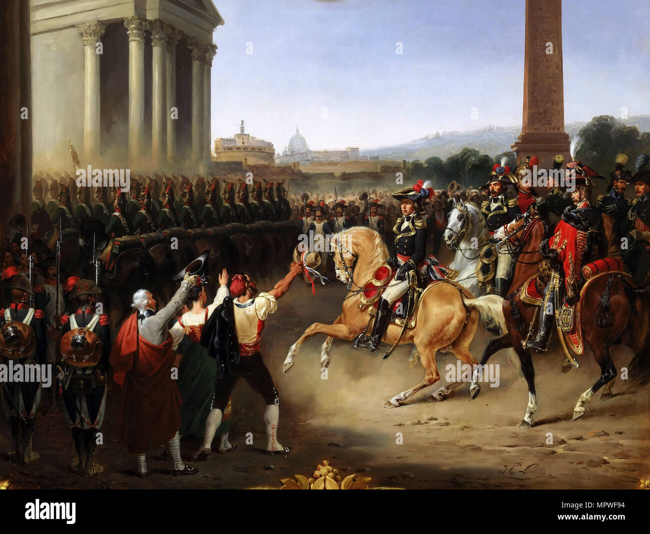 Entry of the French Army in Rome, February 15, 1798, 1834 Stock Photo ...
