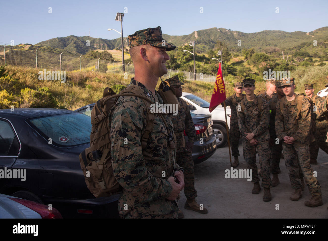 U.S. Marine Col. Chandler Nelms, commanding officer of the 13th Marine ...