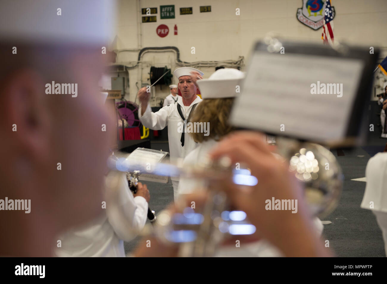 SAN DIEGO (April 20, 2017) -- Navy Musician 1st Class Chris Bourgeois ...
