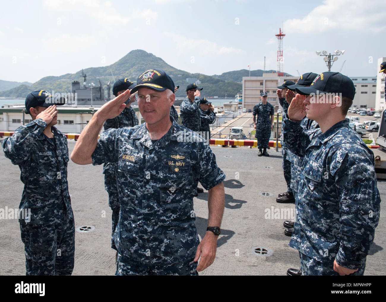 SASEBO, Japan (April 12, 2017) Vice Adm. Thomas Rowden, commander ...