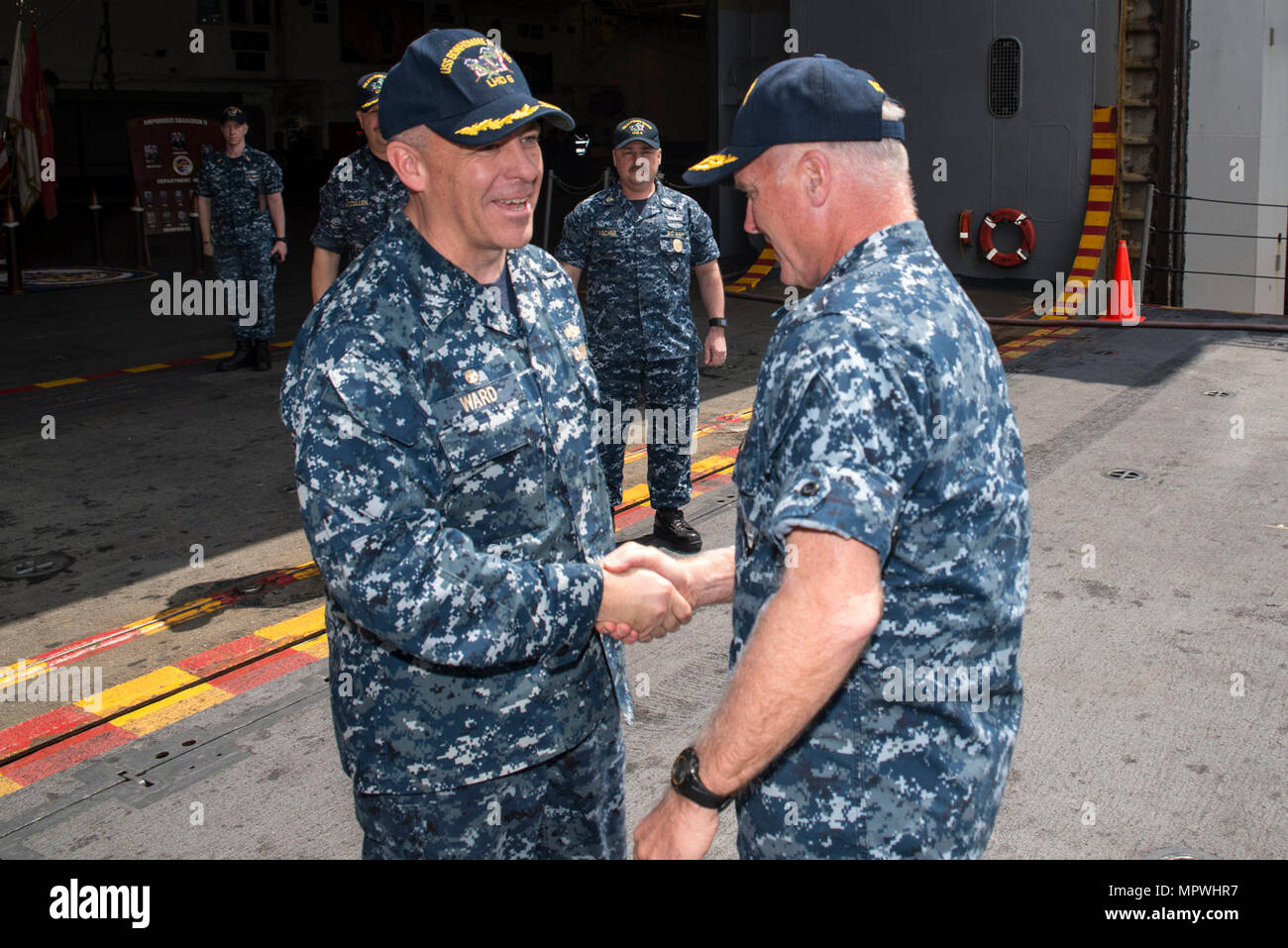 SASEBO, Japan (April 12, 2017) Capt. Jeffrey Ward, commanding officer ...
