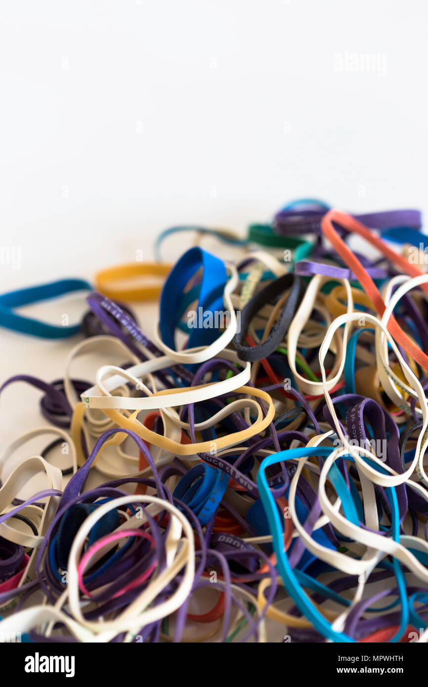 Colorful Still Life of Rubber Bands, USA Stock Photo - Alamy