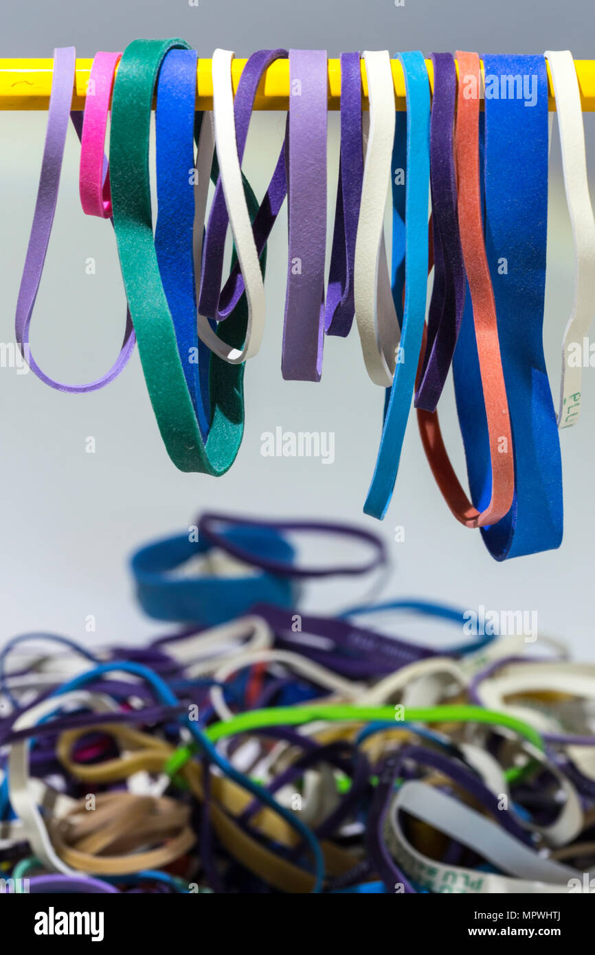 Colorful Still Life of Rubber Bands, USA Stock Photo - Alamy