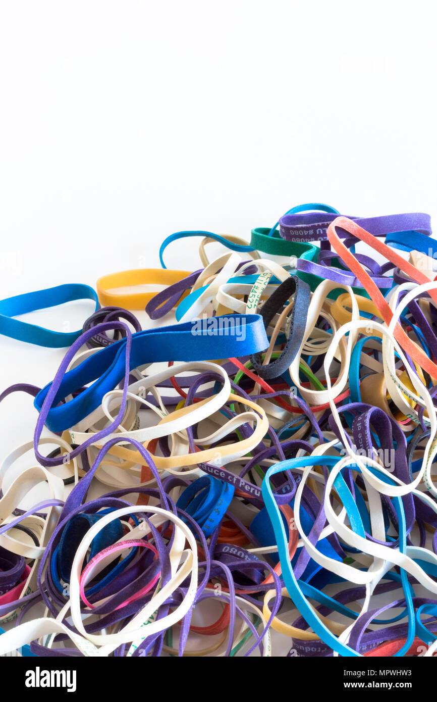 Colorful Still Life of Rubber Bands, USA Stock Photo - Alamy