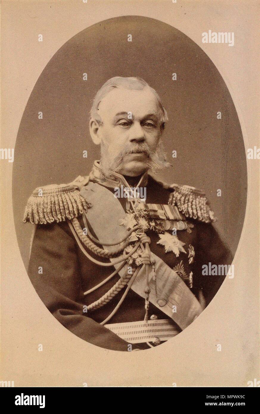 Portrait of Count Dmitry Alekseyevich Milyutin (1816-1912), 1874 Stock ...