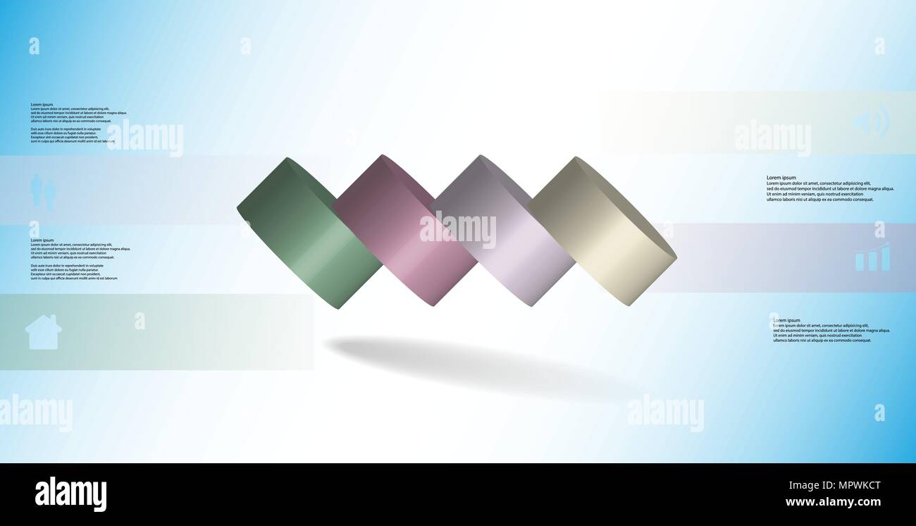 3D illustration infographic template with motif of horizontally sliced ...